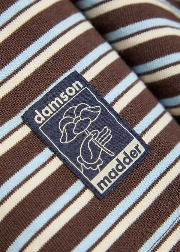 DAMSON MADDER Striped Cotton Rugby Top With Embroidered Logo - Multicoloured