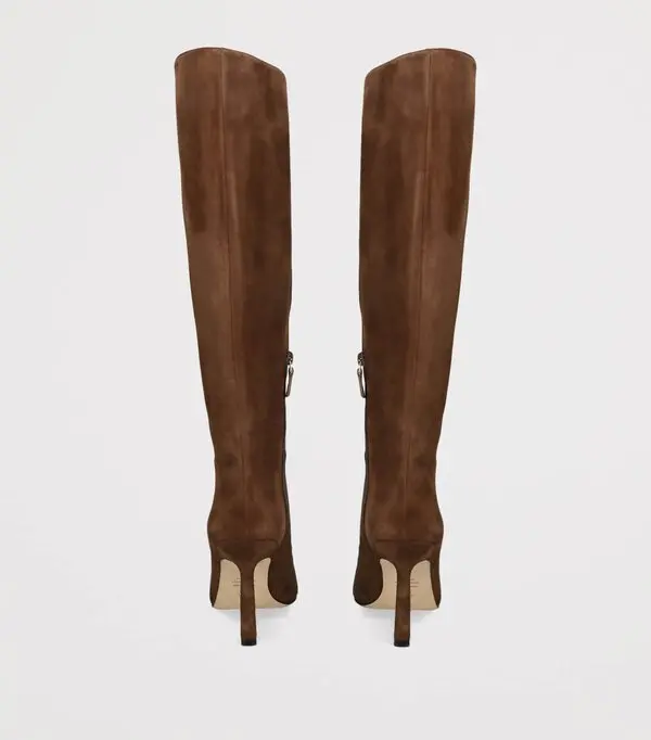 STUART WEITZMAN Suede Vinnie Zip Knee-high Boots 100
