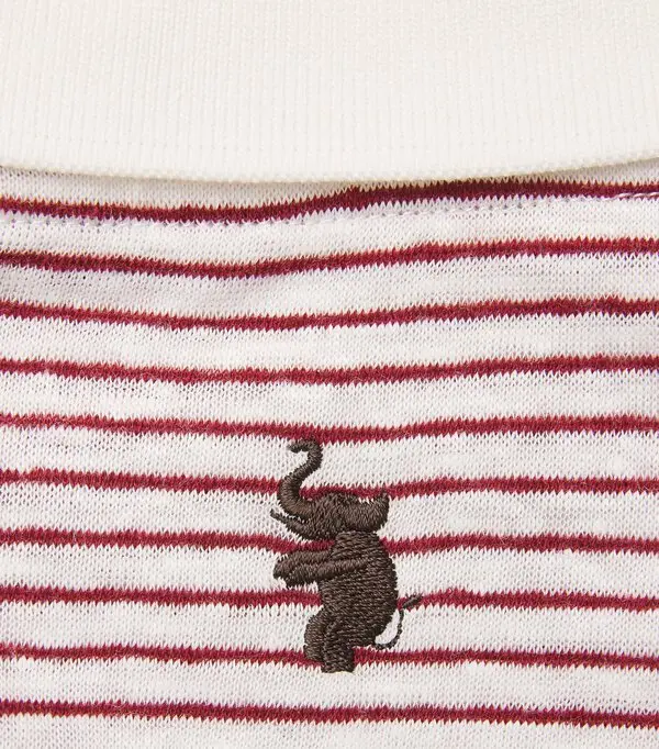 WALES BONNER Linen-cotton Stripe Bask Polo Shirt