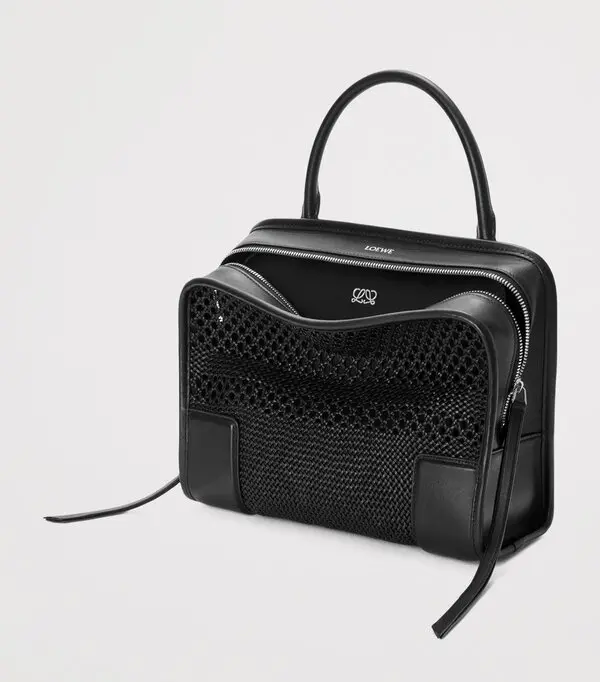 Loewe Medium Woven Leather Amazona 180 Top-handle Bag
