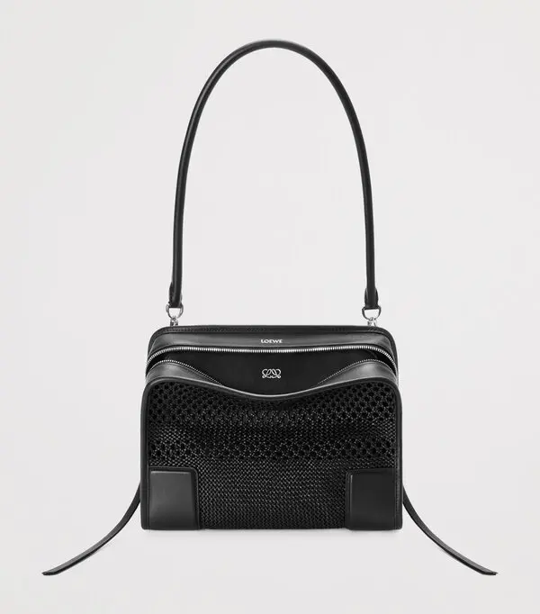 Loewe Medium Woven Leather Amazona 180 Top-handle Bag