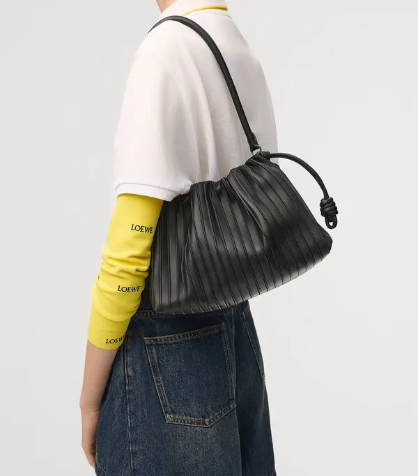 Loewe Medium Pleated Leather Flamenco Bag
