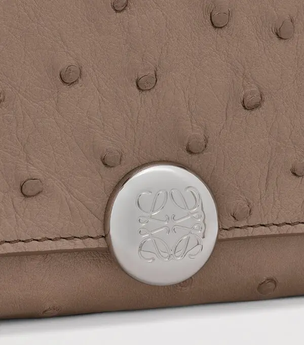 Loewe Ostrich Leather Pebble Continental Wallet