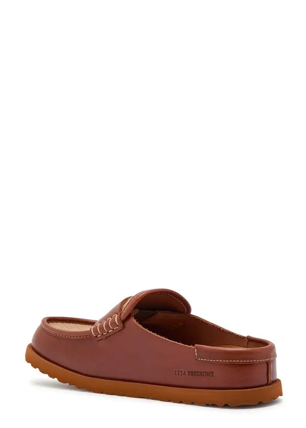 BIRKENSTOCK Naples Raffia And Leather Loafers - Camel