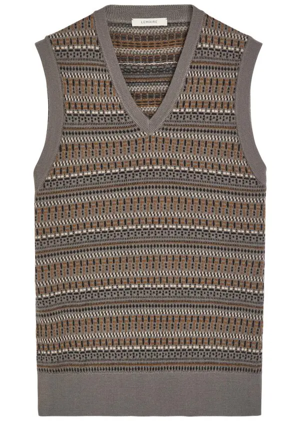 LEMAIRE Patterned Wool-blend Vest