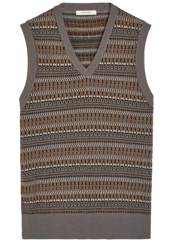 LEMAIRE Patterned Wool-blend Vest - Multicoloured 1