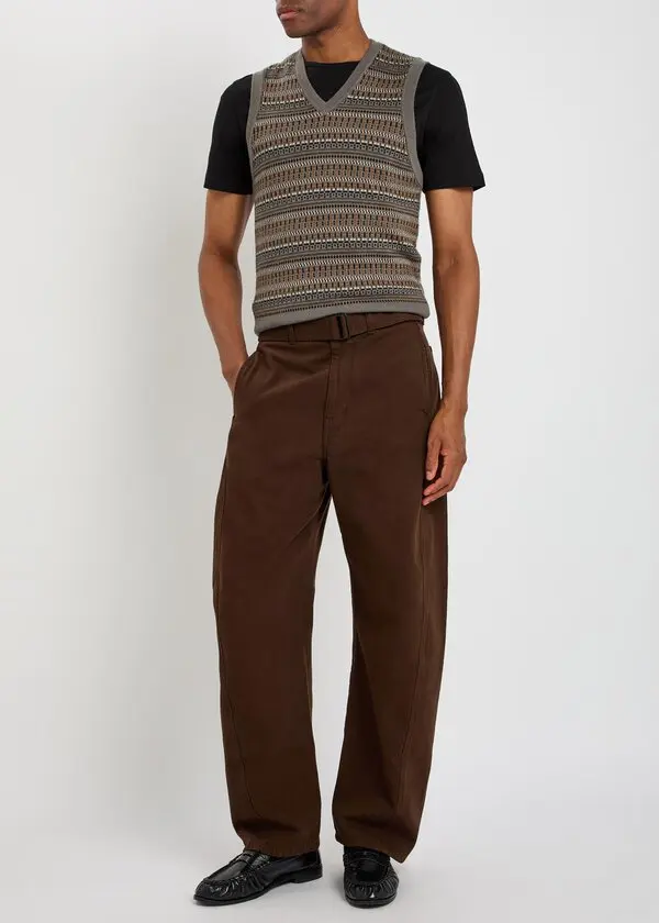 LEMAIRE Patterned Wool-blend Vest - Multicoloured 1