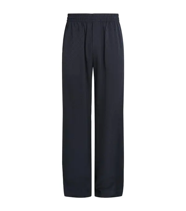 Casablanca Silk Monogram Wide-leg Trousers