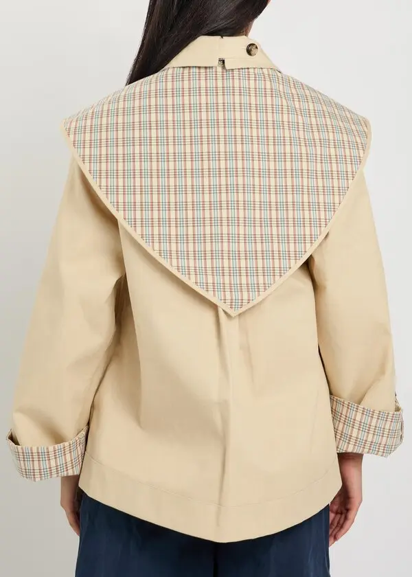 DAMSON MADDER Reversible Cropped Cotton Trench Coat - Beige