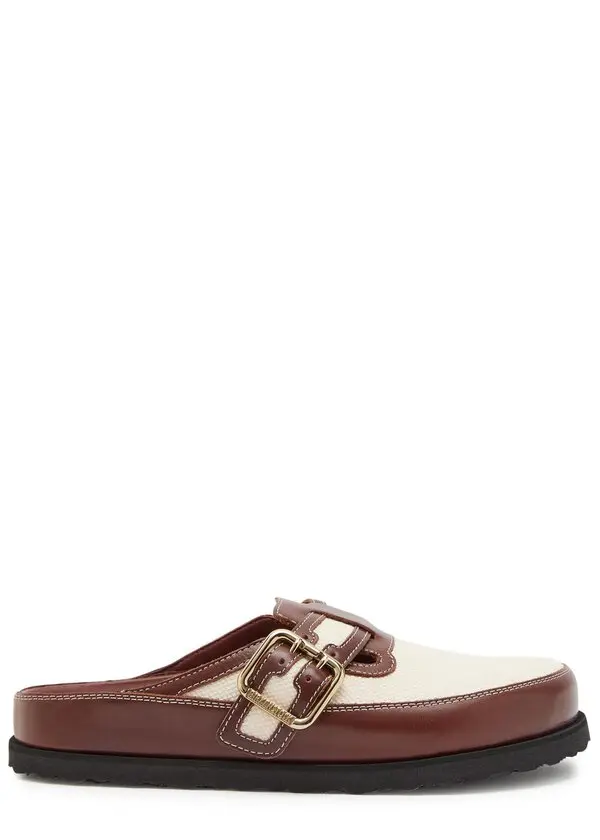BIRKENSTOCK Boston Bold Canvas And Leather Clogs - Brown