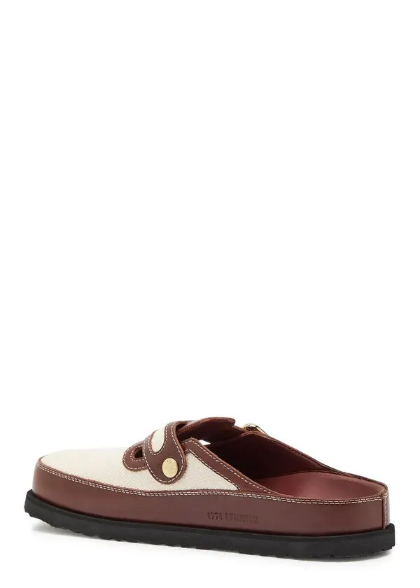 BIRKENSTOCK Boston Bold Canvas And Leather Clogs