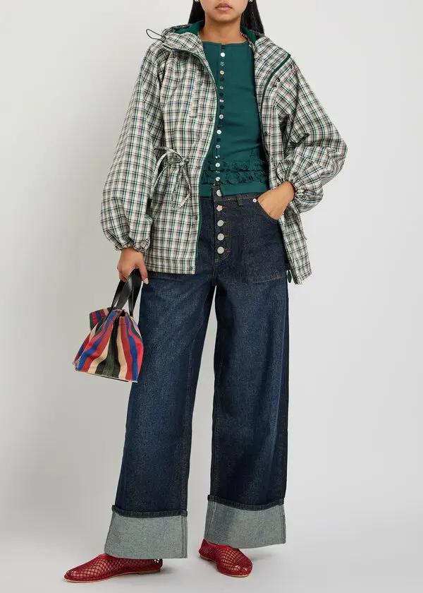 DAMSON MADDER Gigi Turn-up Wide-leg Jeans - Indigo