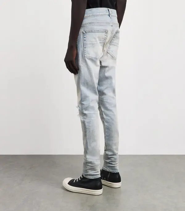 Amiri Ripped Ultrasuede Skinny Jeans