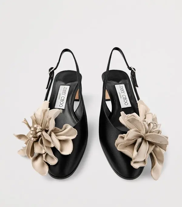 JIMMY CHOO Eyla 45 Floral-appliqué Slingback Pumps