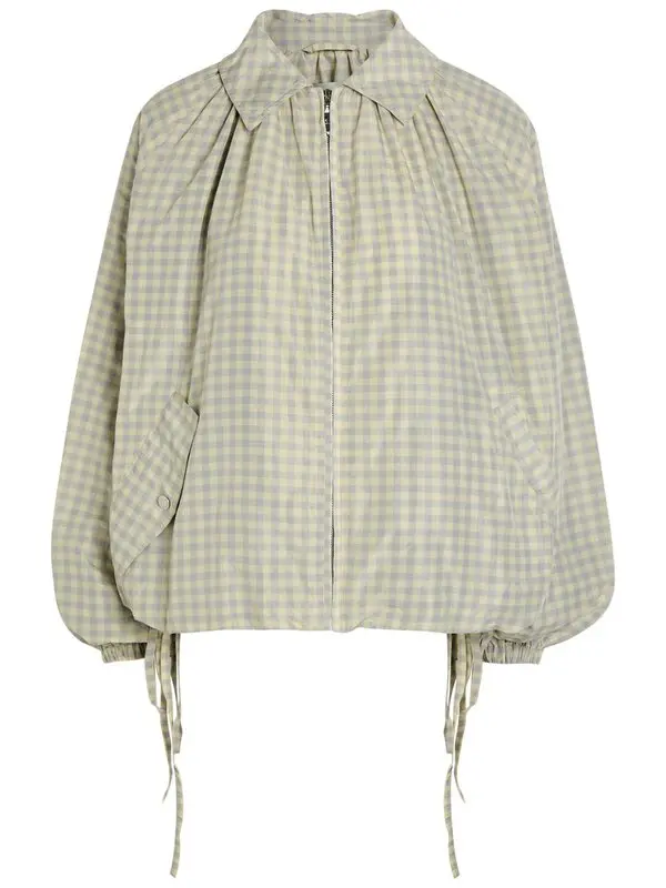 DAMSON MADDER Lailah Gingham Woven Bomber Jacket - Grey