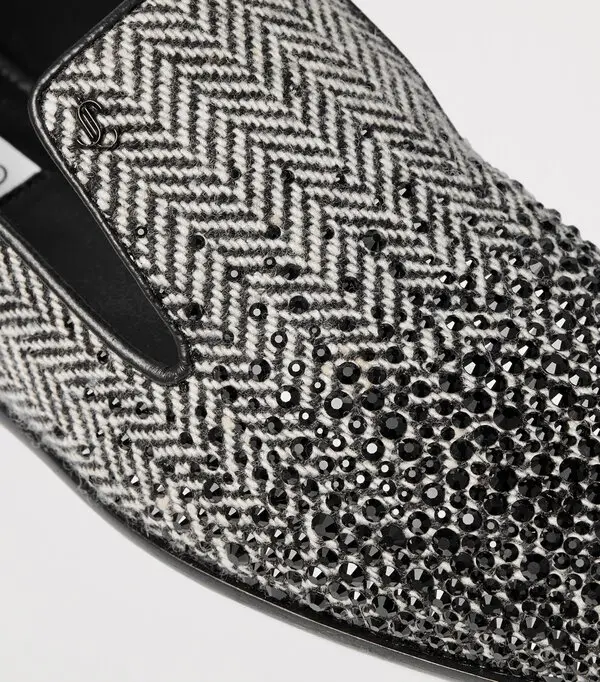 JIMMY CHOO Eliot Crystal-embellished Slippers