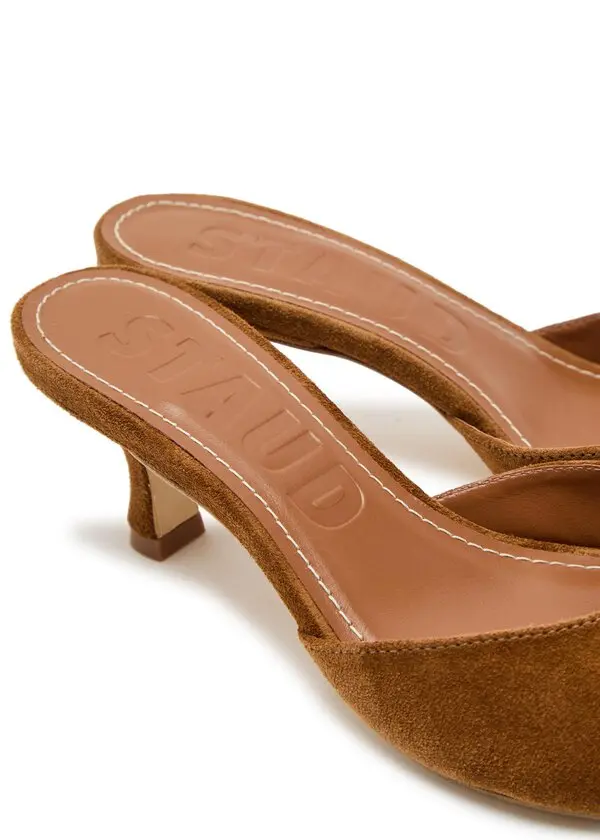 Staud Brigitte 60 Brushed Suede Mules