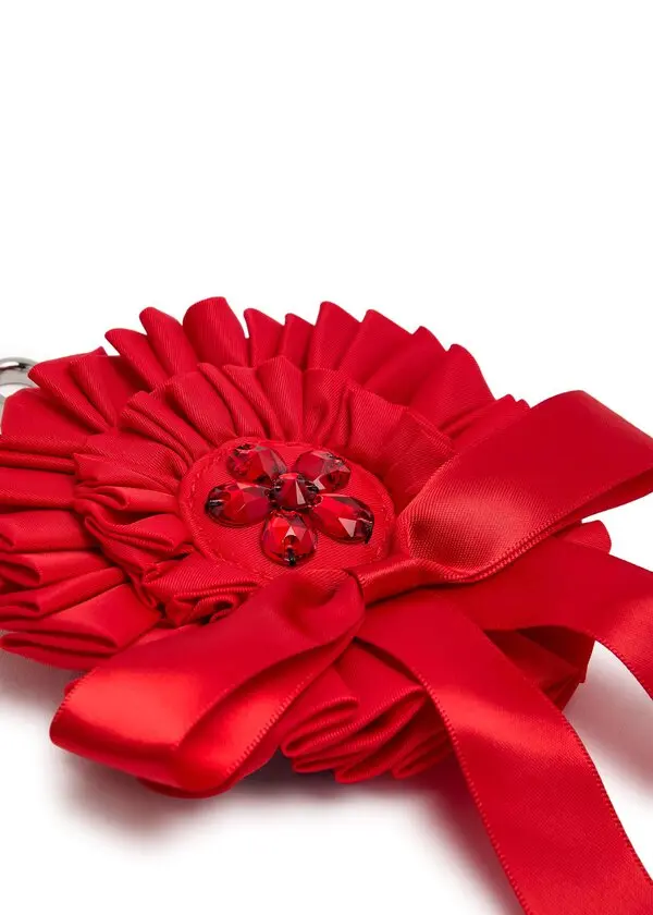 Simone Rocha Rosette Crystal-embellished Satin Bag Charm