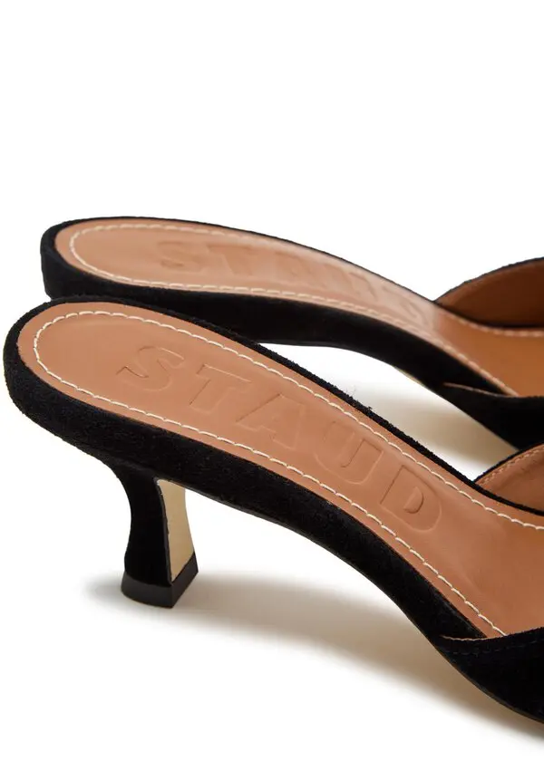 Staud Brigitte 60 Brushed Suede Mules