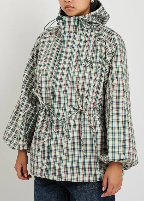 DAMSON MADDER Liu Checked Shell Raincoat