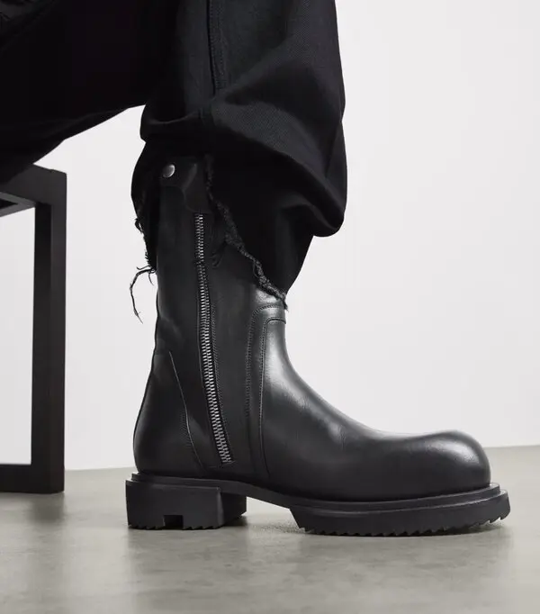 Rick Owens Leather Creeper Gabe Ankle Boots