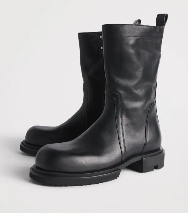 Rick Owens Leather Creeper Gabe Ankle Boots