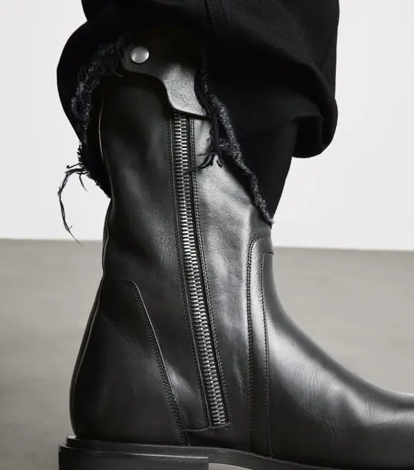 Rick Owens Leather Creeper Gabe Ankle Boots