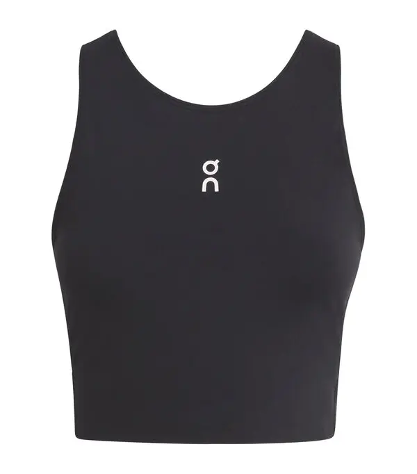 On Court Cropped Tank Top - Black