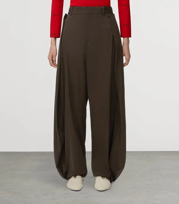 Loewe Cotton-silk Layered Trousers