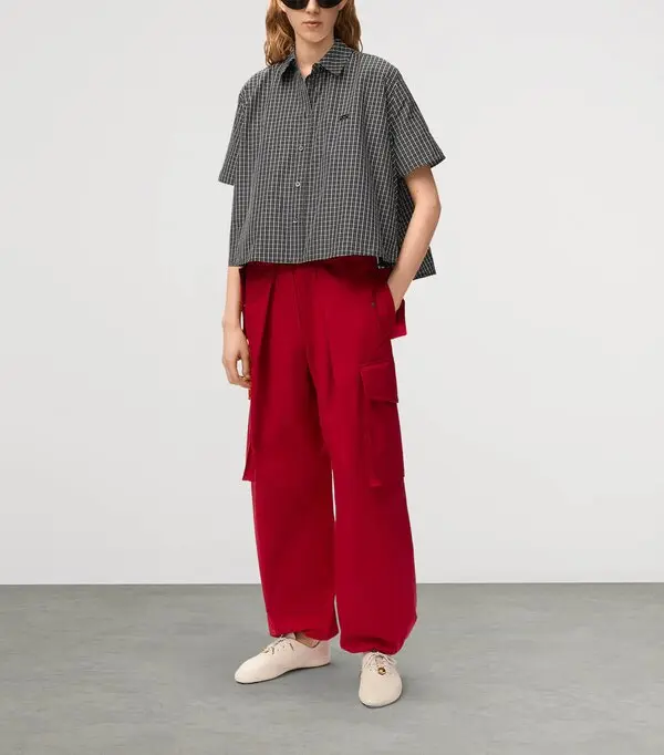 Loewe Check Trapeze Short-sleeve Shirt
