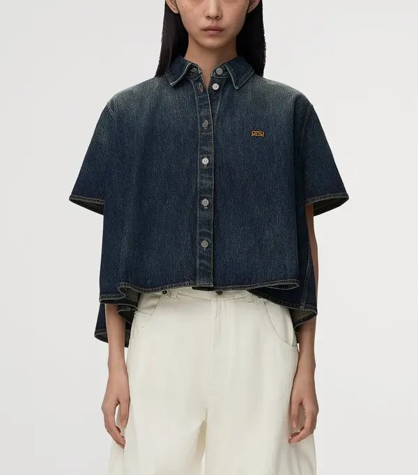 Loewe Denim Trapeze Short-sleeve Shirt