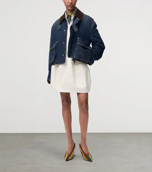 Loewe Denim-suede Cropped Parka