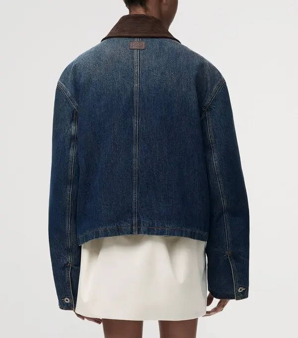Loewe Denim-suede Cropped Parka