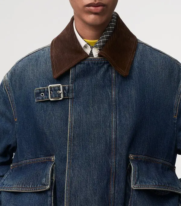 Loewe Denim-suede Cropped Parka