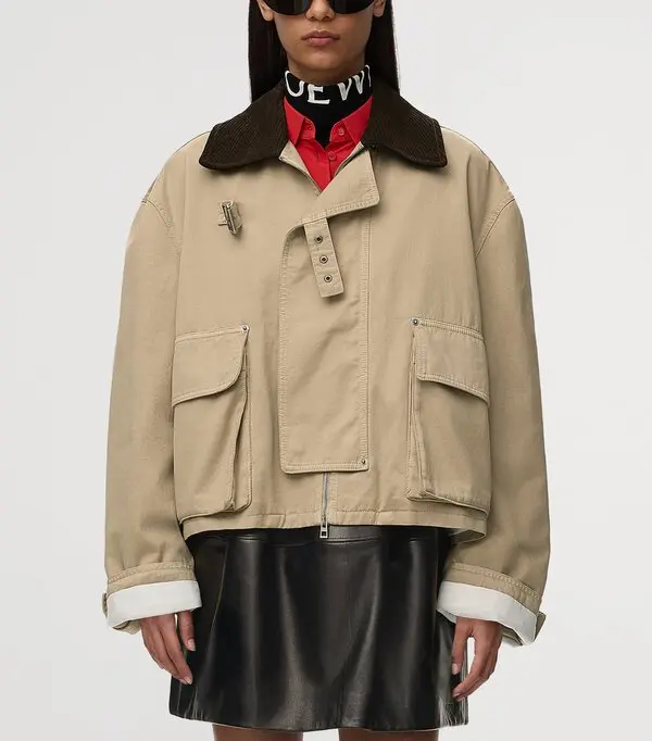 Loewe Cotton-suede Cropped Parka