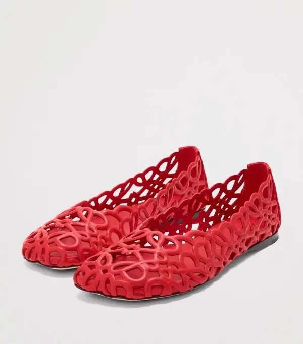 Loewe Leather Petal Anagram Ballet Flats