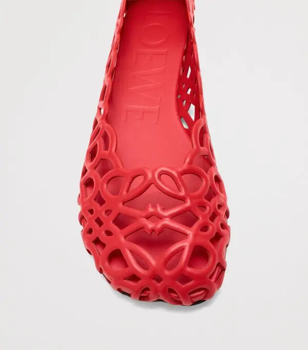 Loewe Leather Petal Anagram Ballet Flats