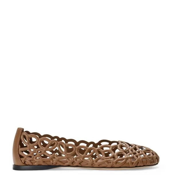 Loewe Leather Petal Anagram Ballet Flats