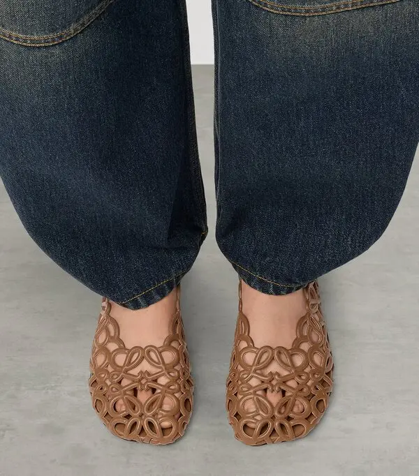 Loewe Leather Petal Anagram Ballet Flats