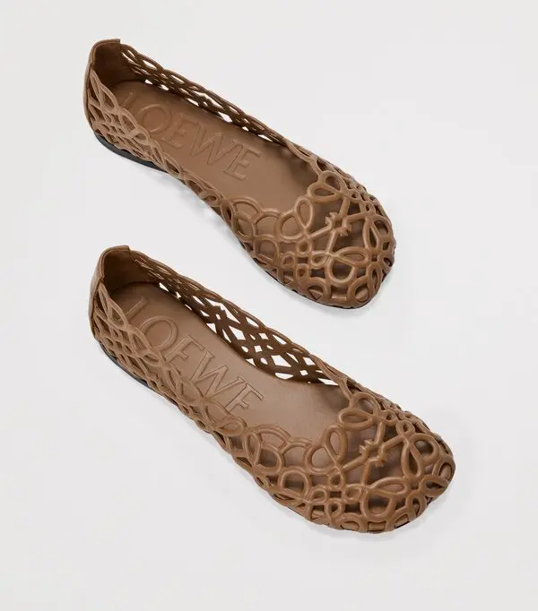 Loewe Leather Petal Anagram Ballet Flats