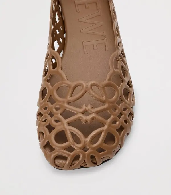 Loewe Leather Petal Anagram Ballet Flats