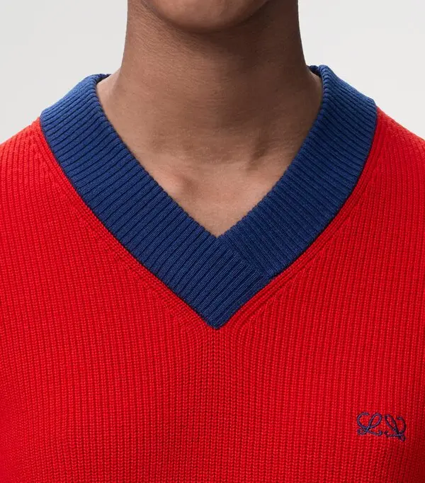 Loewe Cotton-wool V-neck Sweater