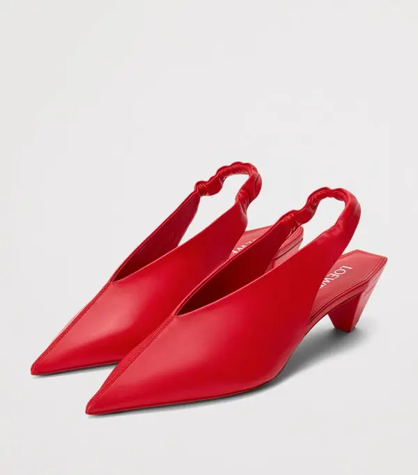 Loewe Lambskin Origami Cubic Slingback Pumps 45