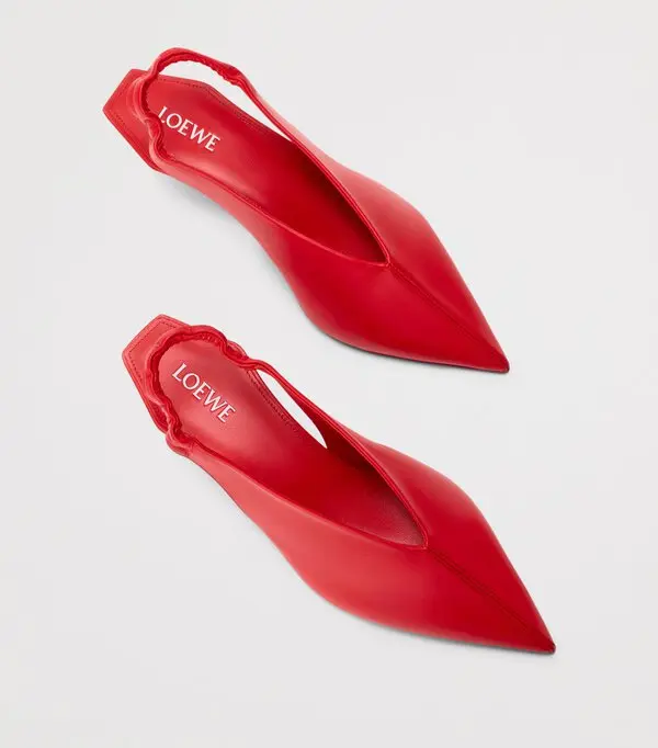 Loewe Lambskin Origami Cubic Slingback Pumps 45