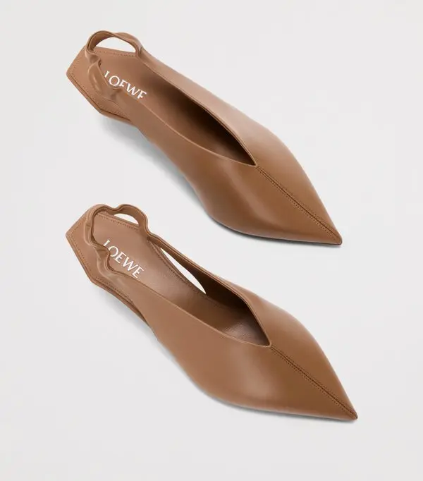 Loewe Lambskin Origami Cubic Slingback Pumps 45