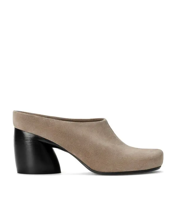 Loewe Suede Oval Heeled Mules 70