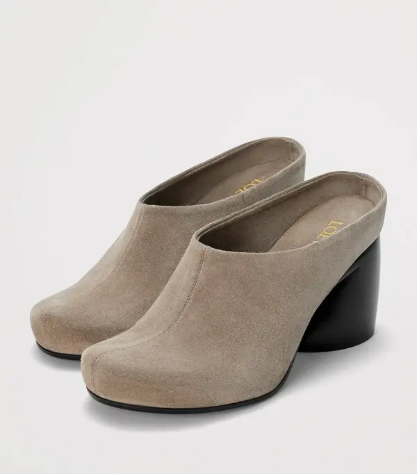 Loewe Suede Oval Heeled Mules 70