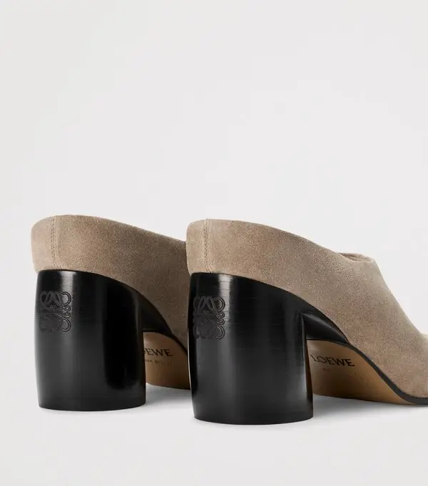 Loewe Suede Oval Heeled Mules 70