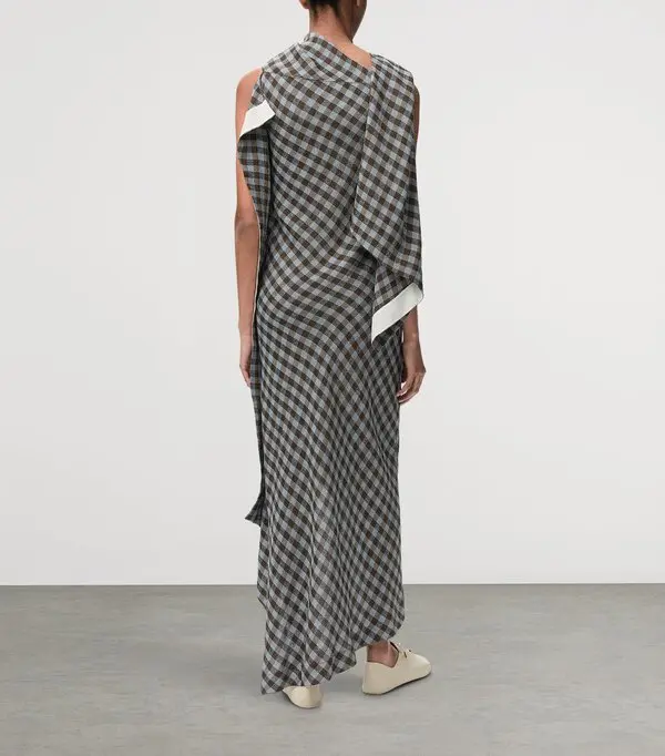 Loewe Draped Check Maxi Dress