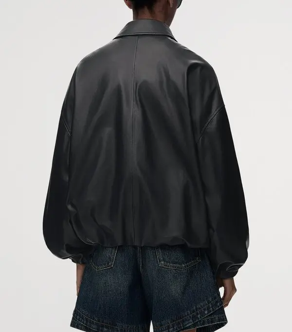 Loewe Leather Flap Bomber Jacket